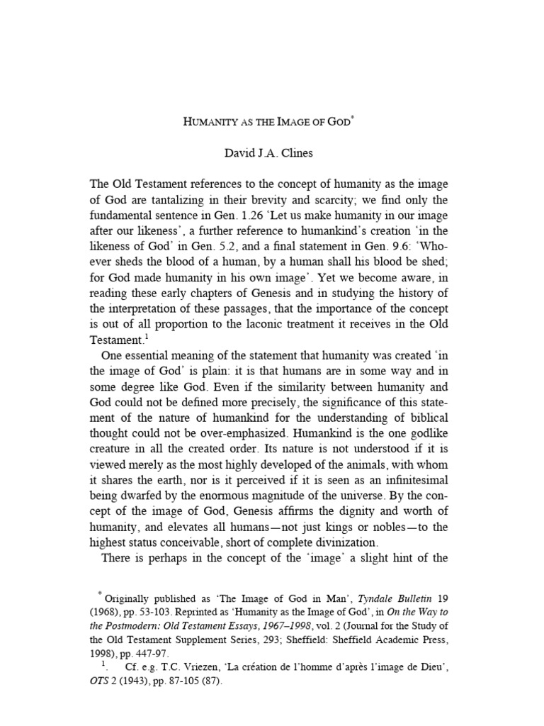 Humanity as God's Image in Genesis | PDF | Image Of God | Genesis ...