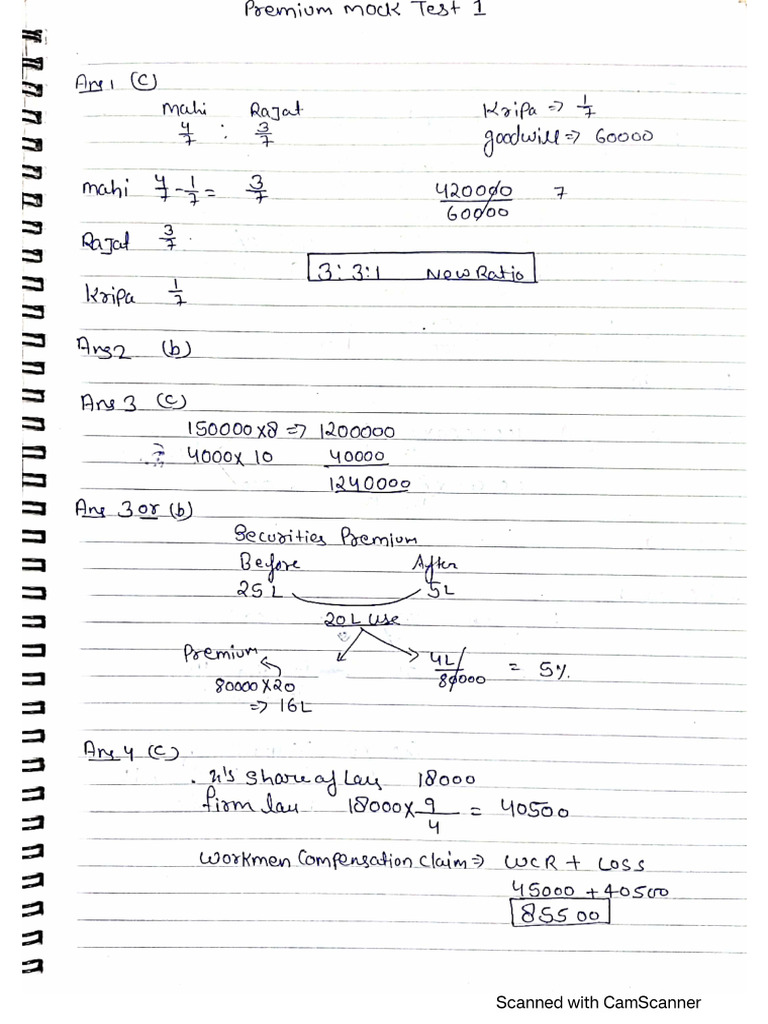 SPCC Mock Sol Acc 1 | PDF