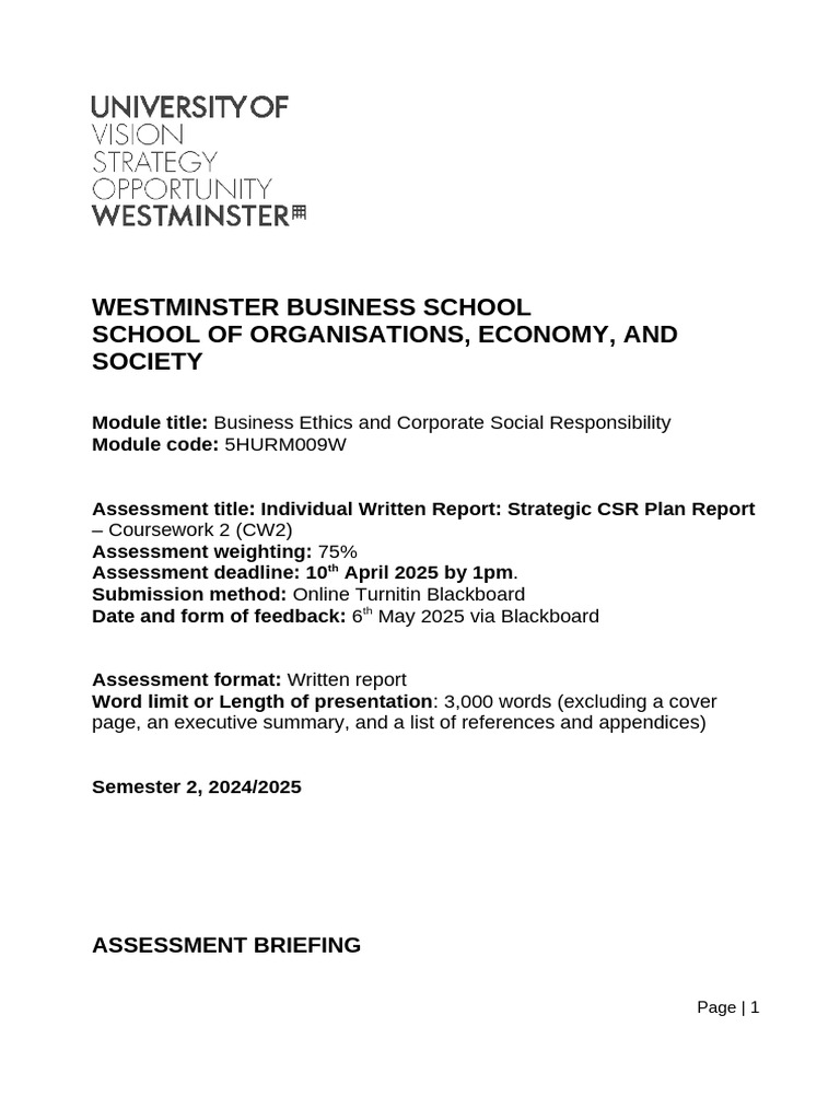 Business Ethics Assignment 2 | PDF | Corporate Social Responsibility ...