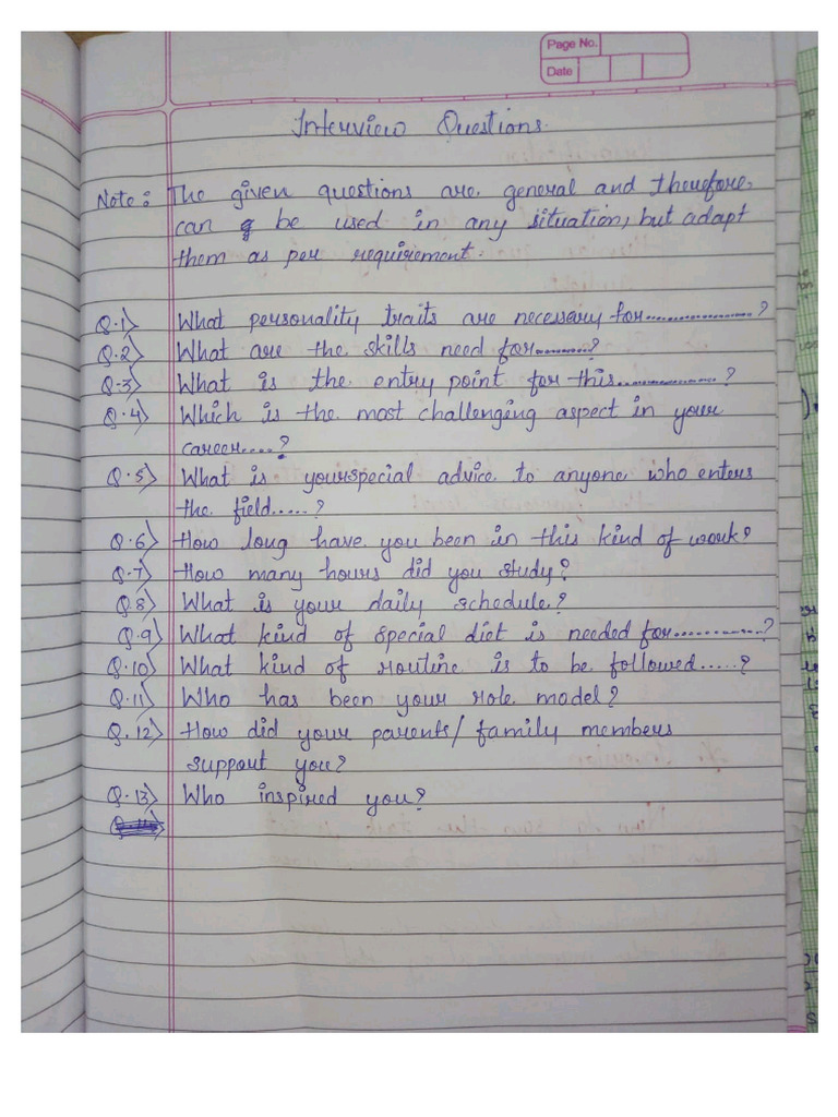 Interview Questions Pdf