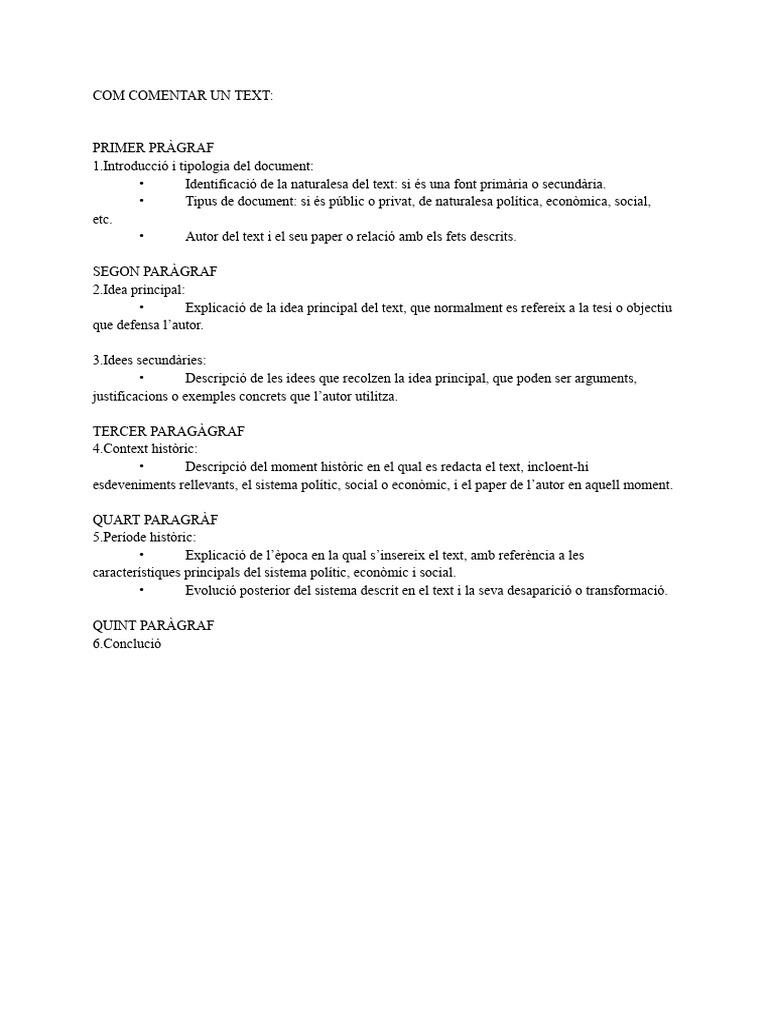 Comentari D Text Història | PDF