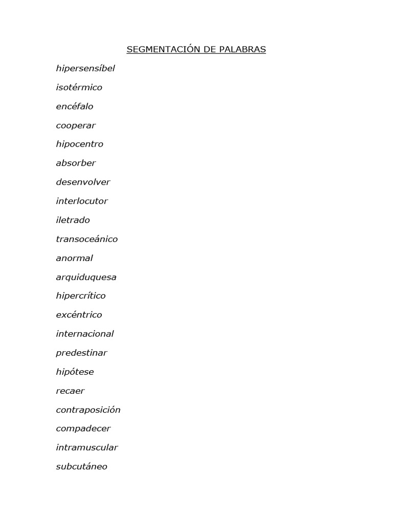 Segmentación de Palabras | PDF