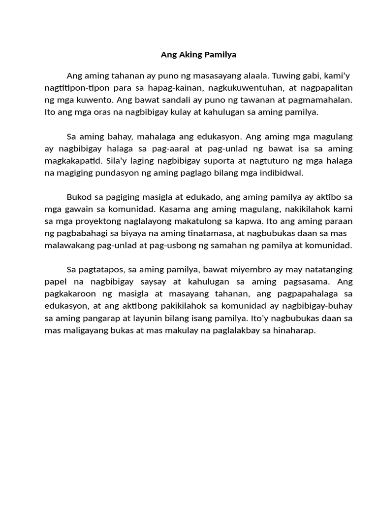 Ang Aking Pamilya | PDF