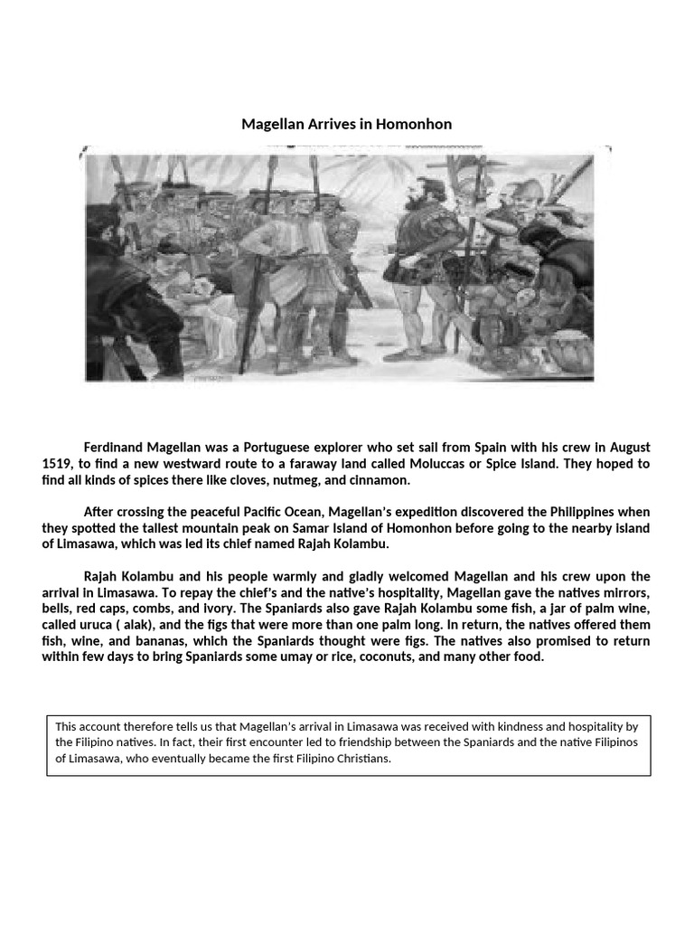 Magellan Arrives in Homonhon | PDF