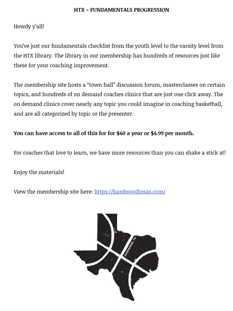 HTX Basketball Coaching Fundamentals Guide | PDF | Sports | Team Sports