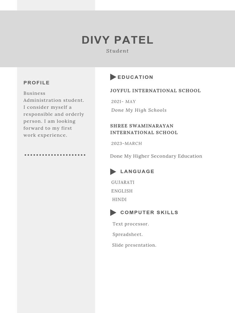 White Simple Student CV Resume | PDF
