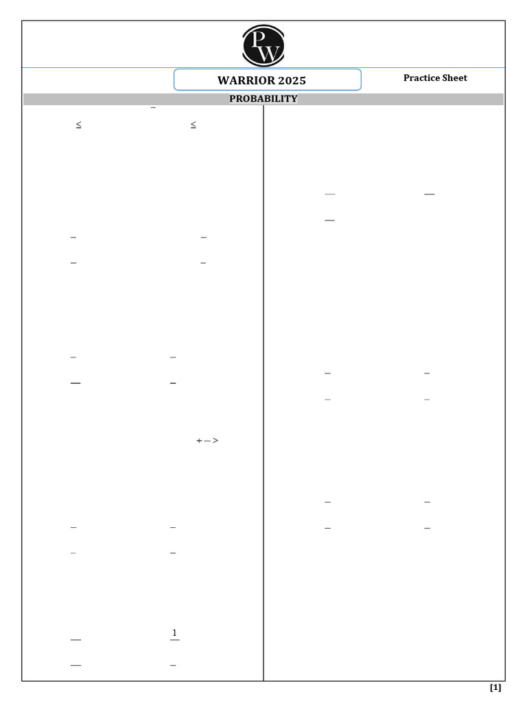 Probability Model Practice Sheet | PDF | Area | Elementary Mathematics