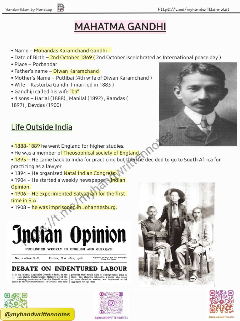 Mahatma Gandhi Duplicate Notes | PDF