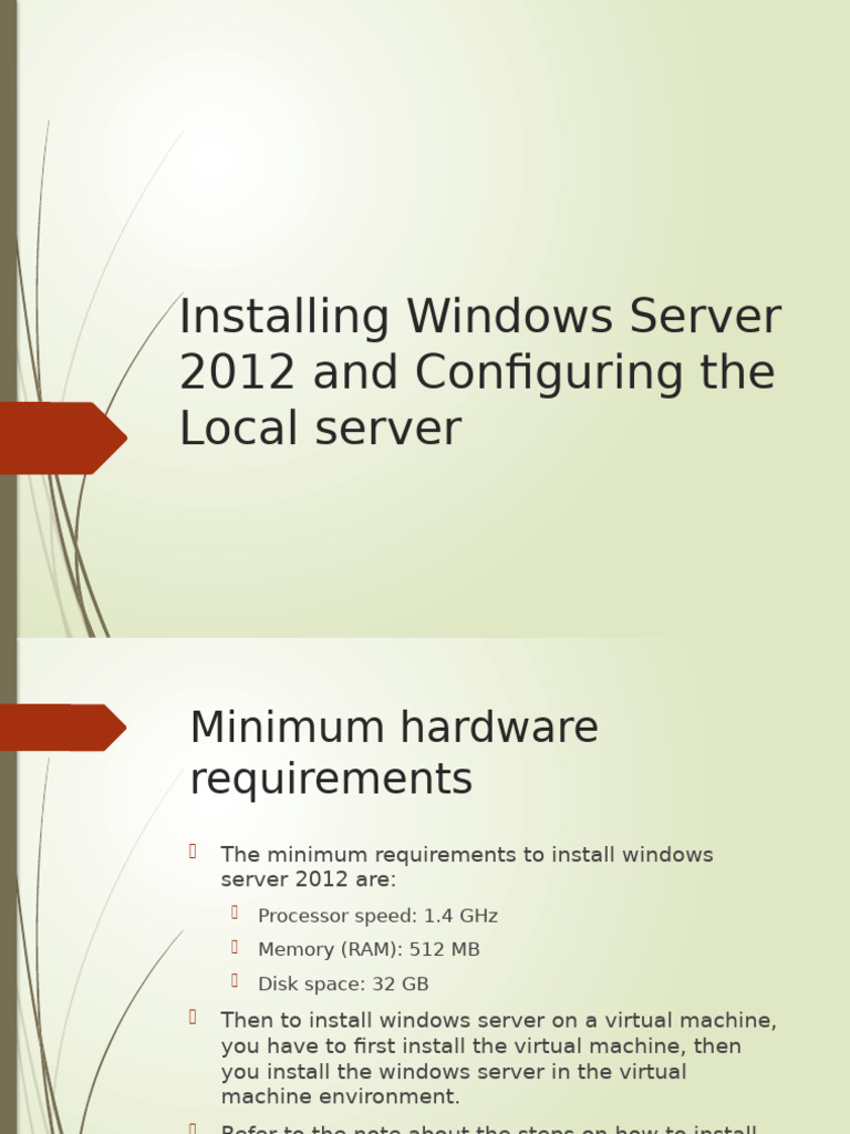 1.1 Installing Windows Server 2012 | PDF | Network Interface Controller | Ip Address