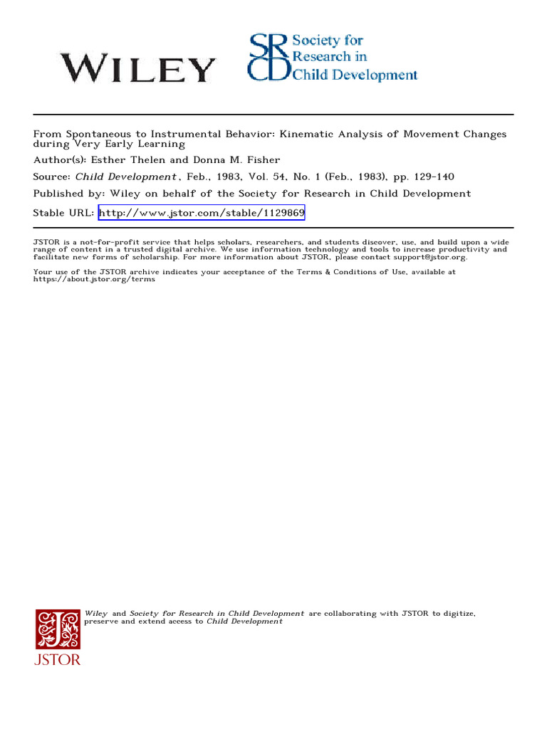 From Spontaneous To Instrumental Behavior - Kinematic Analysis of Movement Changes During Very ...