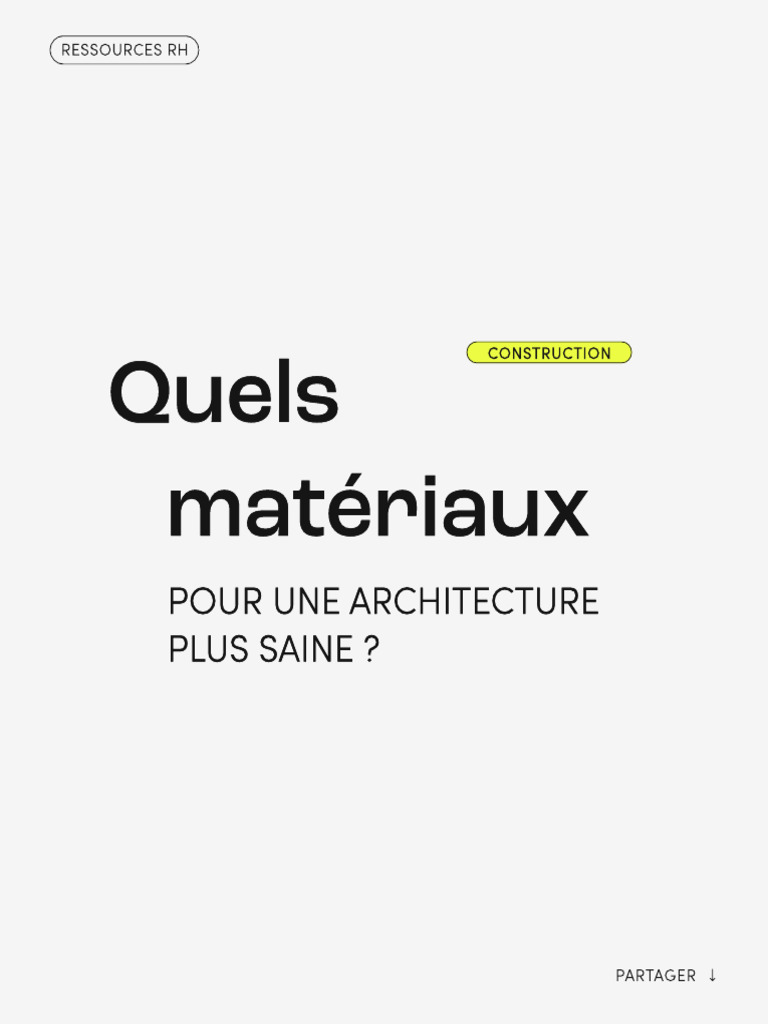 Quels Mat Riaux Pour Une Architecture Plus Saine 1679802514 | PDF