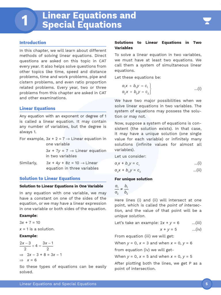Solving Linear Equations Methods | PDF | Equations | System Of Linear ...
