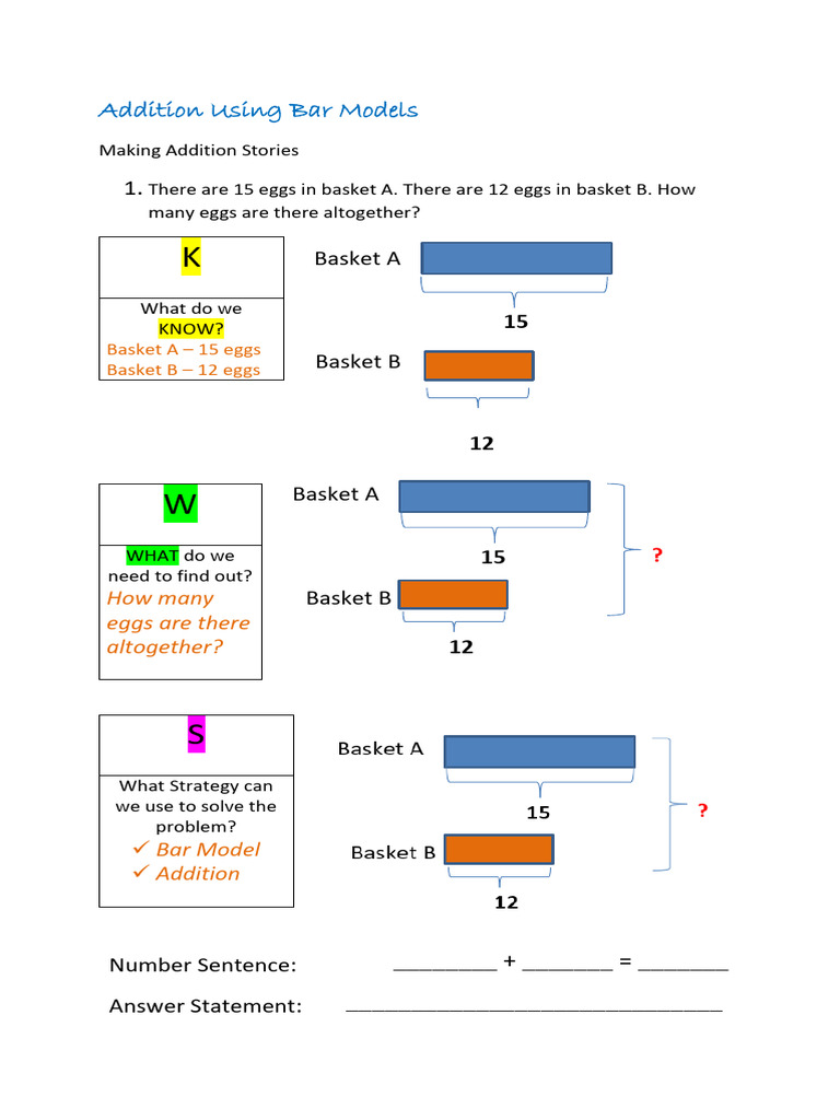 G1 Word Problems - Bar Models | PDF