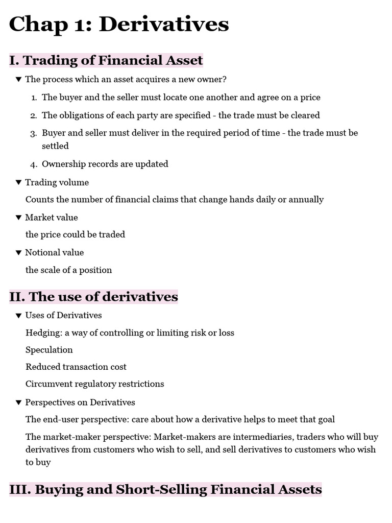 Chap 1 - Derivatives | PDF