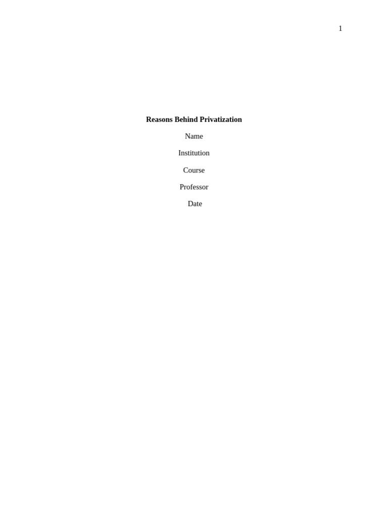 Key Reasons for Privatization Explained | PDF | Privatization | Market ...
