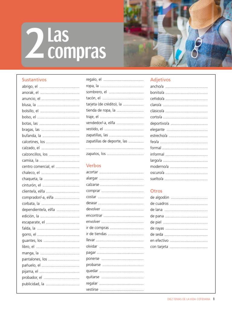 Vocabulario de La Ropa | PDF | Ropa | Camisa