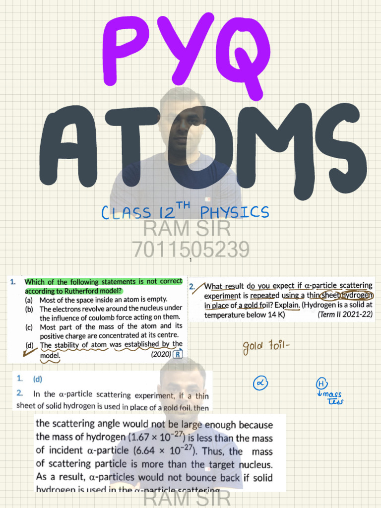 Atoms Lecture Pyq | PDF