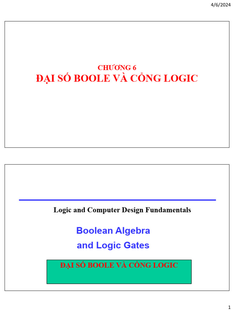 CHƯƠNG 6 Dai So Boole Phan 3 | PDF