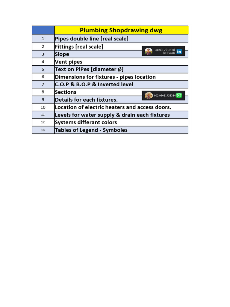 Plumbind Shopdrawing DWG | PDF
