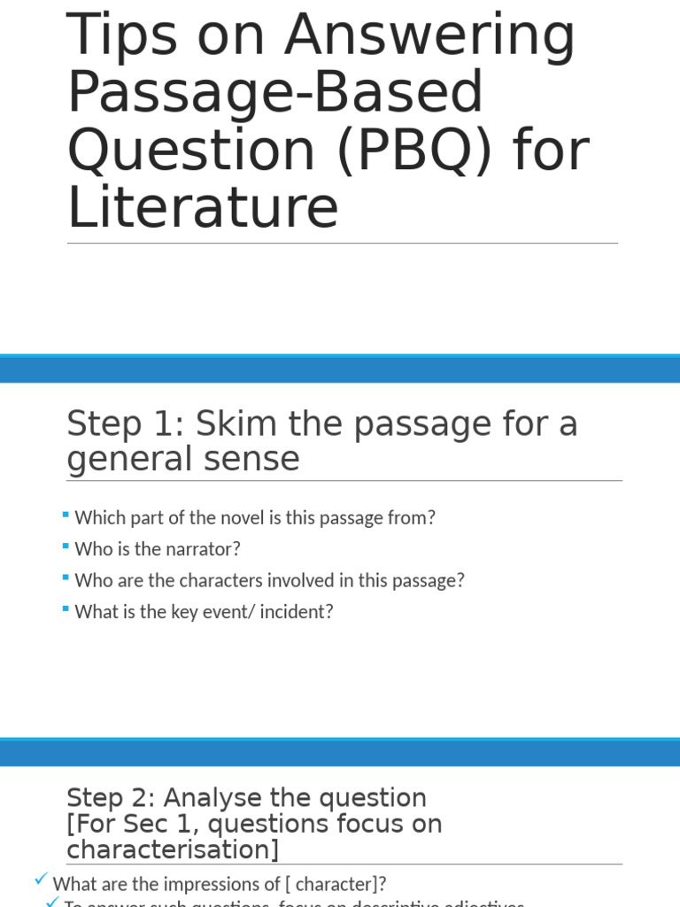 Tips On Answering PBQ - SH | PDF