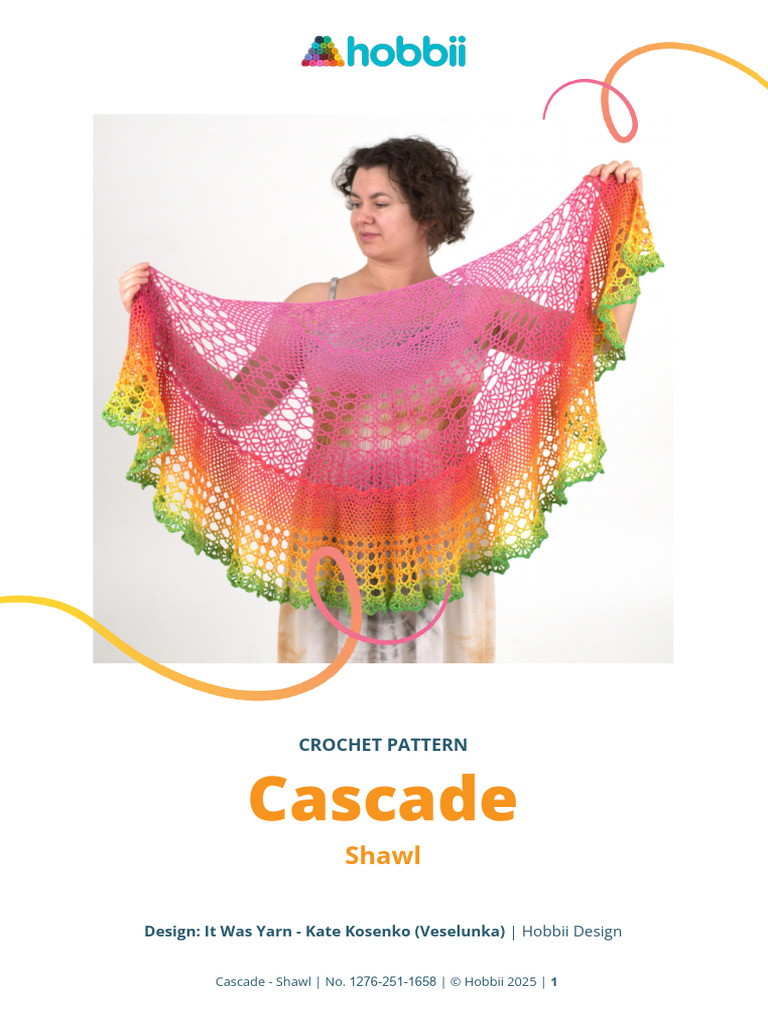 Hobbii Cascade Shawl Crochet Pattern | PDF | Crochet | Woven Fabrics