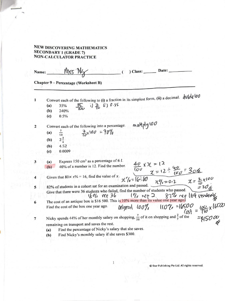 Percentage Revision | PDF