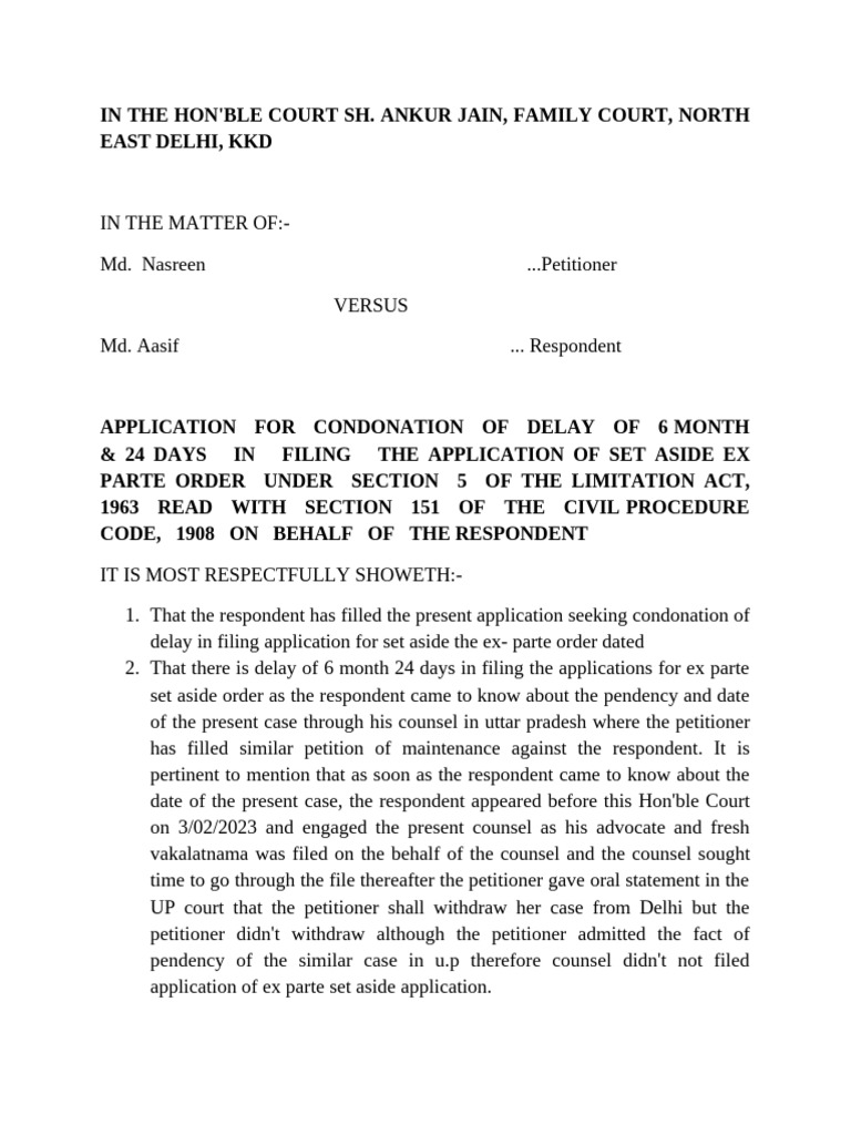 Condonation of Delay App' | PDF | Common Law | Separation Of Powers