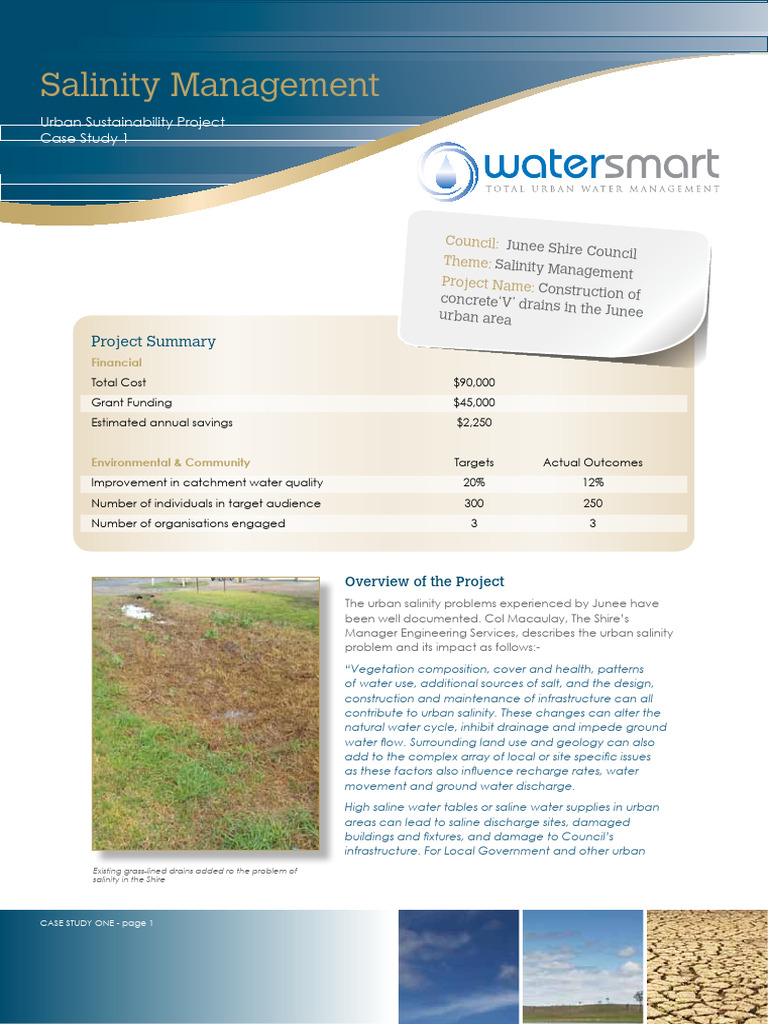 Junee Urban Salinity Management Case Study | PDF | Storm Drain ...