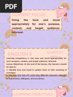 Using The Tone and Mood Appropriately For One's Purpose, Context, and ...