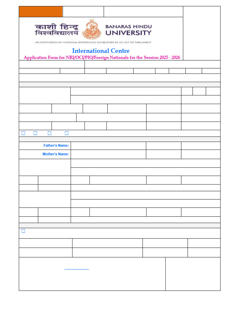 Original Application Form 2025-26(1) | PDF | Travel Visa | Doctor Of ...