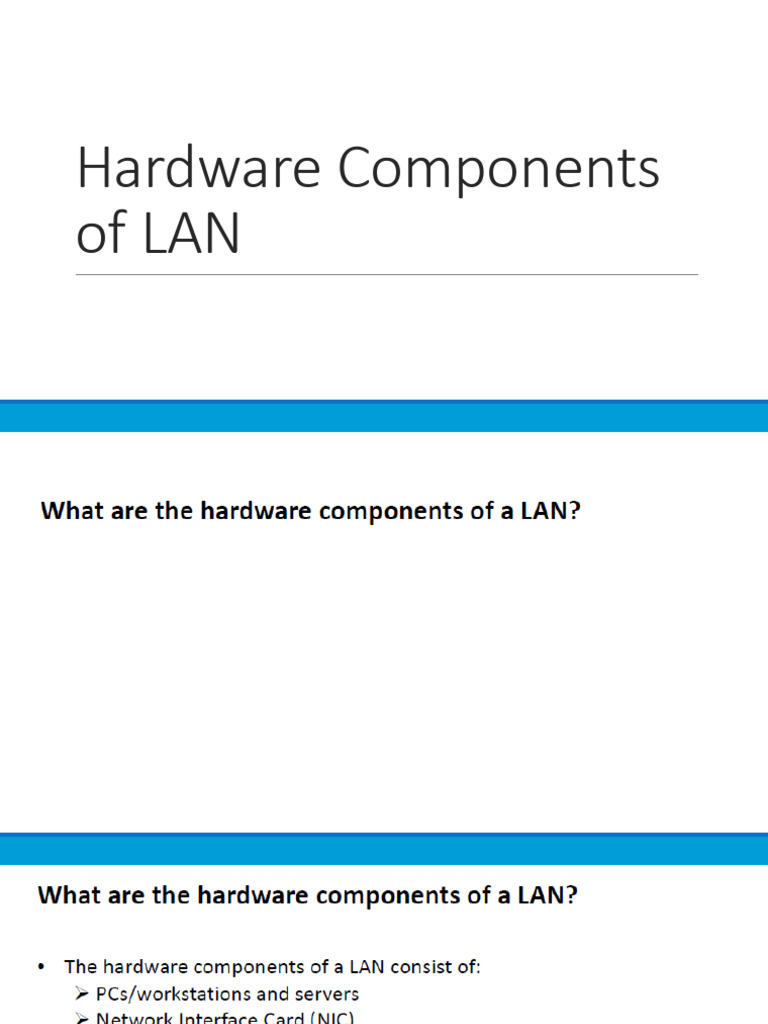 LAN Hardware Components Overview | PDF