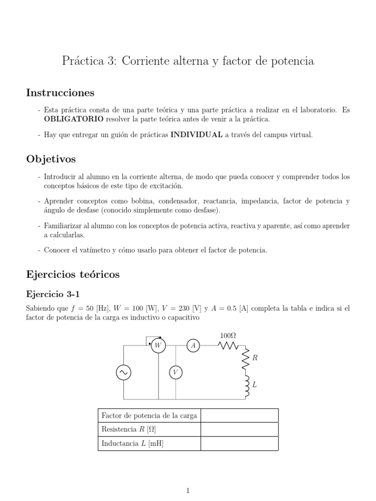 Practica3 | PDF | Energia electrica | Inductor