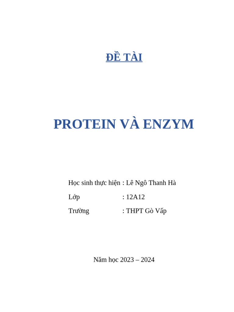 Protein Enzym | PDF