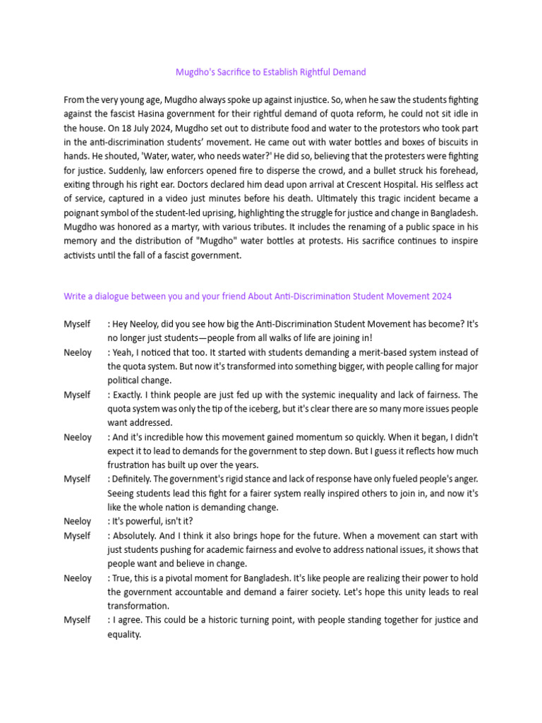 Mugdho's Martyrdom in Student Uprising | PDF | Fascism | Political Science