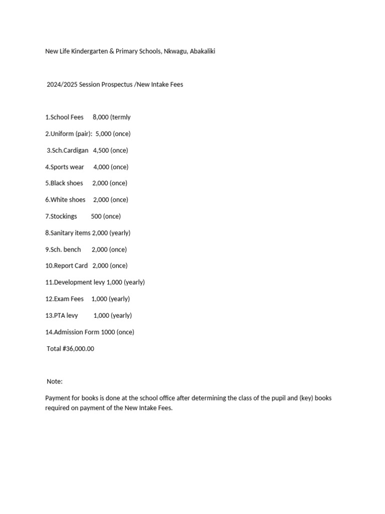 New Life Kindergarten Prospectus | PDF