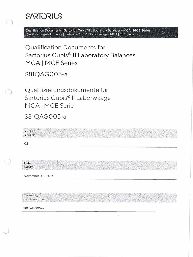 Cubis II MCA IQ OQ_sample | PDF