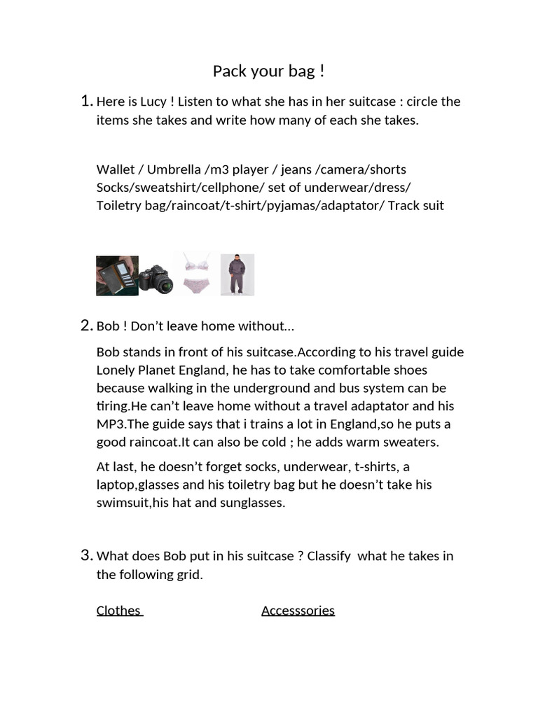 Packing Essentials for Travel | PDF