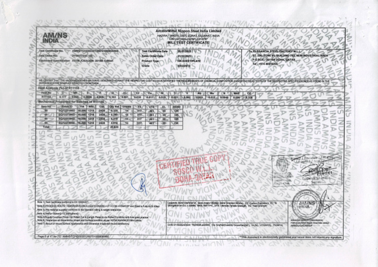 MS Plate 1.22 X 2.44 X 16.0MM THK - 16.12.2023 | PDF