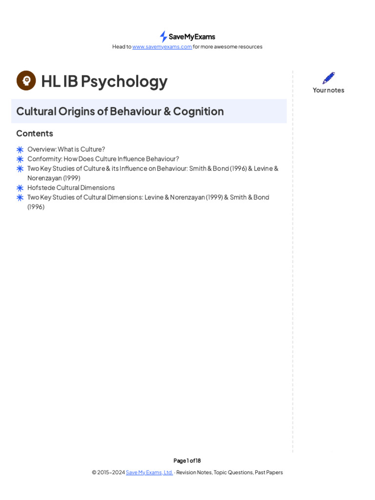 Cultural Origins of Behaviour & Cognition | PDF | Conformity | Psychology