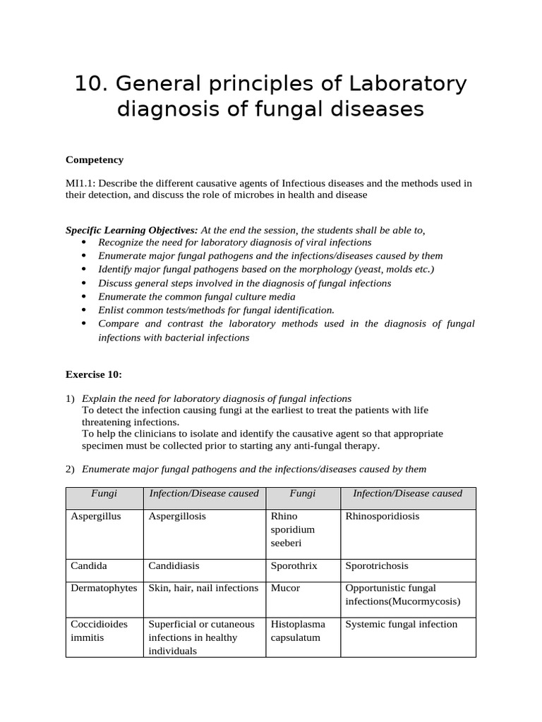 Fungal Pathogen Identification Guide | PDF | Infection | Fungus
