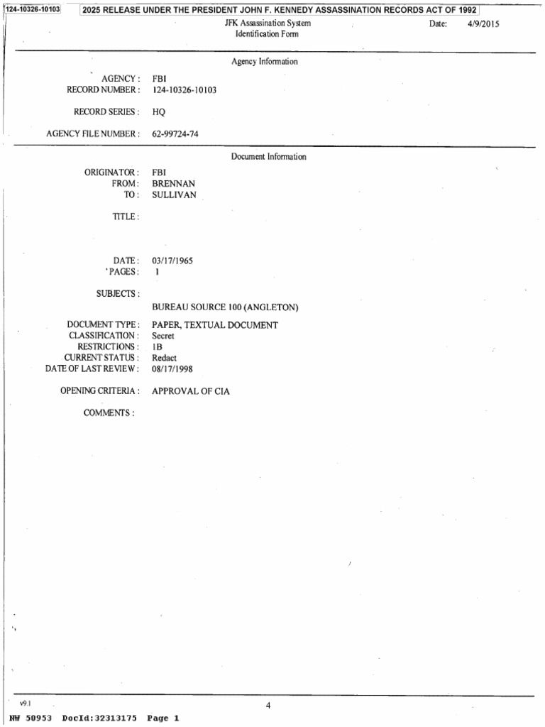 124-10326-10103 JFK Files | PDF