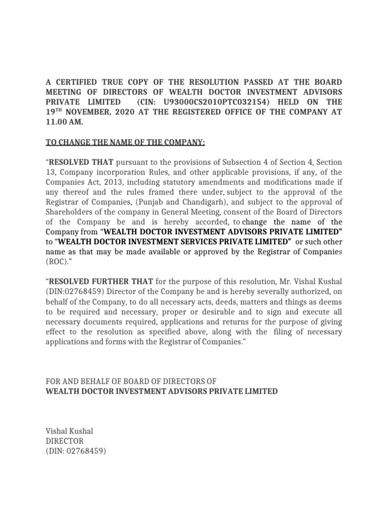 Board Resolution | PDF