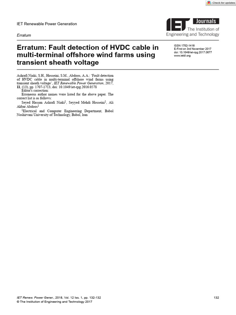 IET Renewable Power Gen - 2017 - - Erratum Fault detection of HVDC cable in multi‐terminal ...