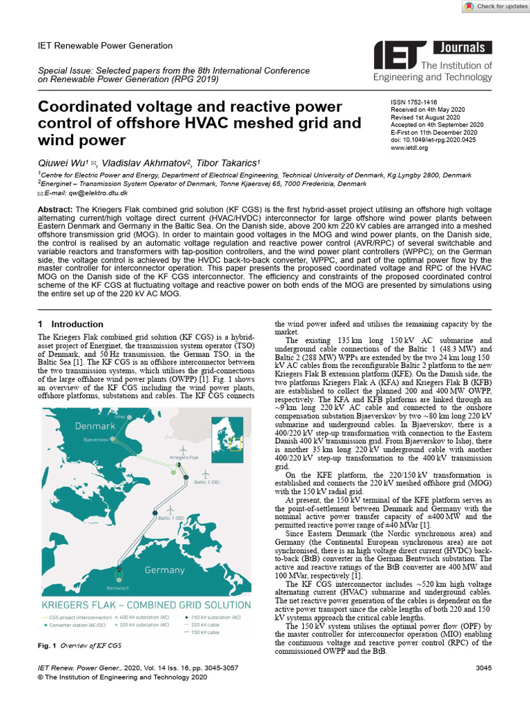 IET Renewable Power Gen - 2020 - Wu - Coordinated voltage and reactive power control of offshore ...