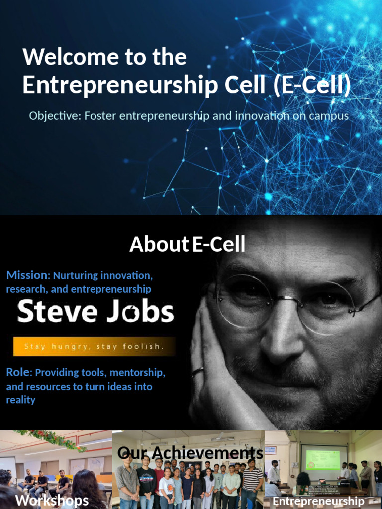 Welcome To The Entrepreneurship Cell (E-Cell) - 1 | PDF