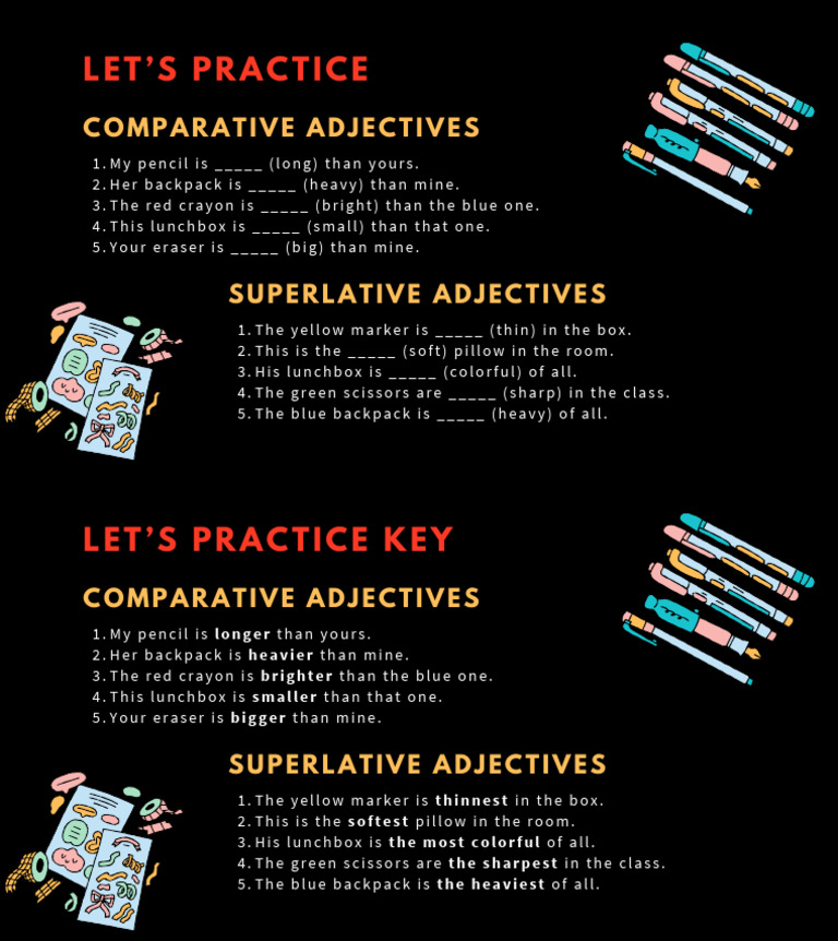 English Comparative and Superlative Adjectives Education Presentation ...