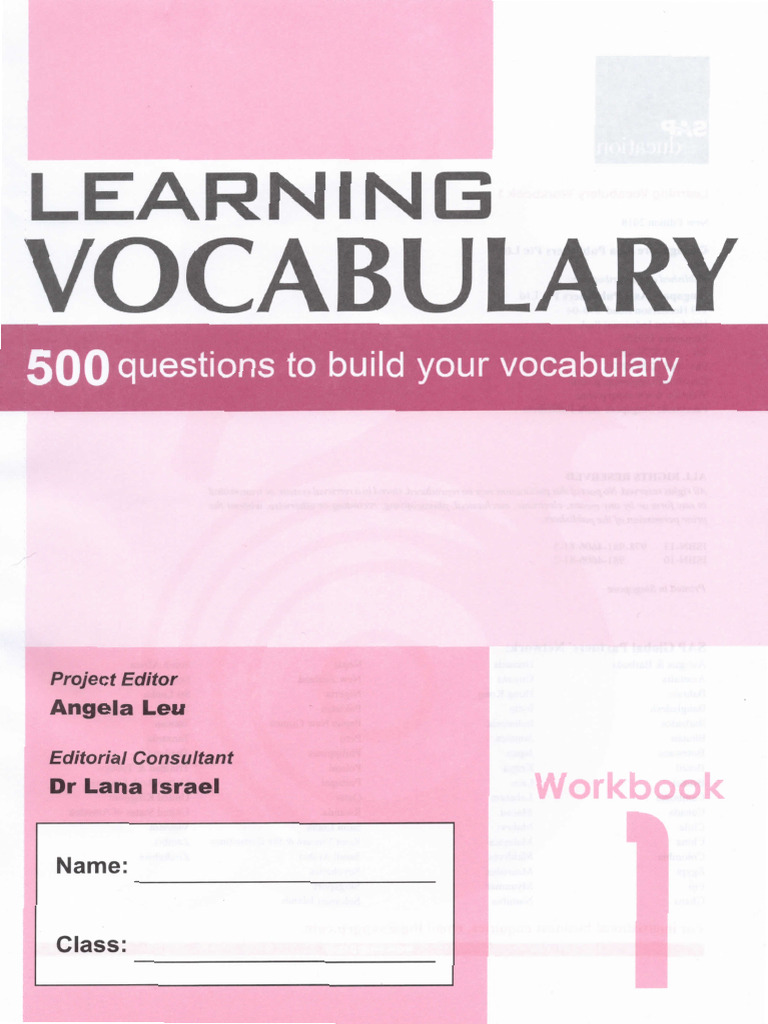 Learning Vocabulary Workbook1 | PDF