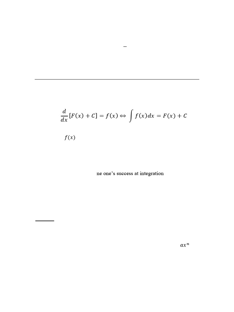 1st Semester Integration Revision Notes | PDF | Integral | Mathematical ...