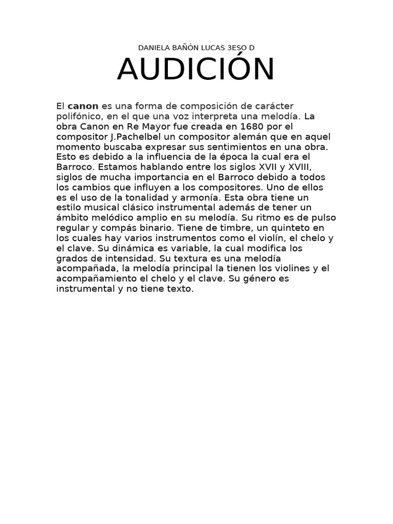 Audicion | PDF