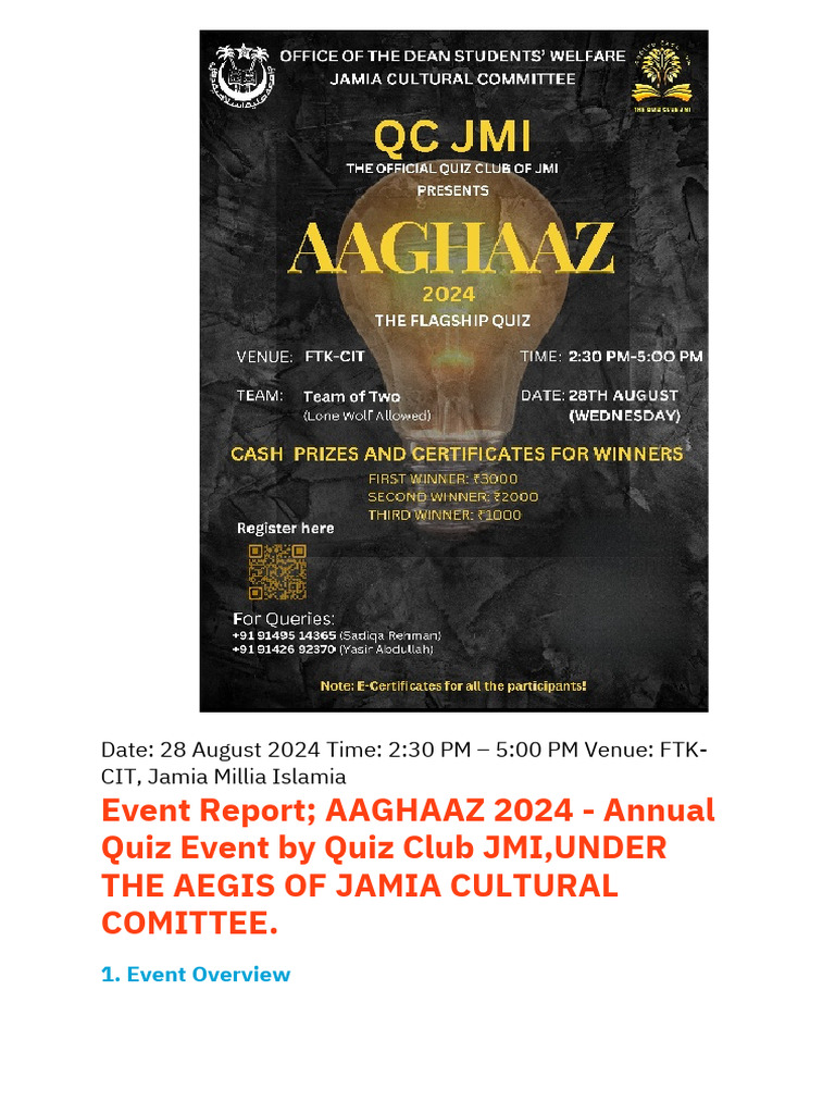 Aaghaaz 2024, Report PDF | PDF